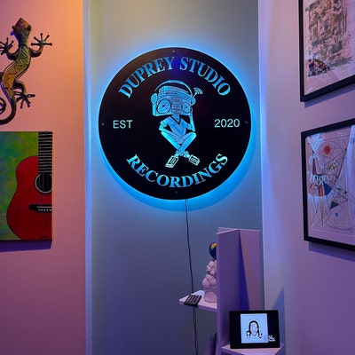 CUSTOM 3'x3', 36''x36''' LED Lit Back Metal Sign, Signage, Light up ...