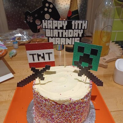 Minecraft Cake Topper Bundle Personalise NAME - Etsy UK