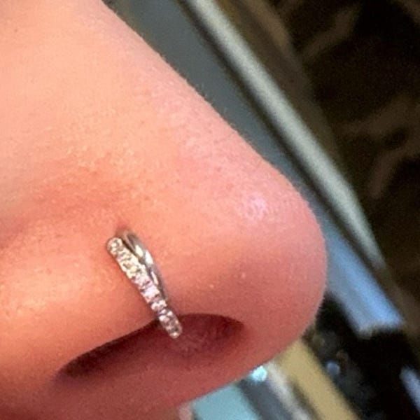 14k Gold Threadless Push Pin Labret Stud/triple Threadless Nose Stud ...