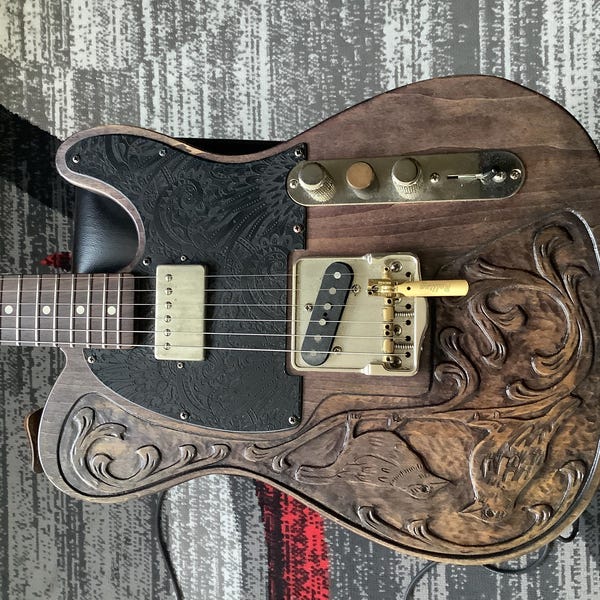 Custom White Psychedelic Textured Pickguard - Fits Fender Telecaster ...