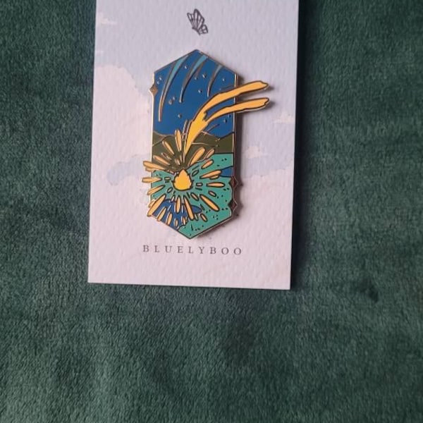 Meteor Pin - Celestial Scene Anime Gold Comet Star Flame Castle Space ...