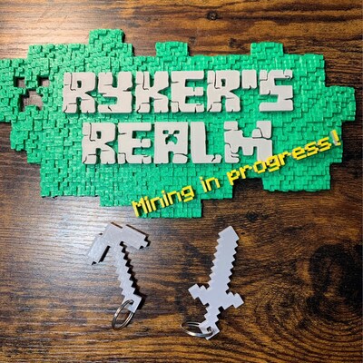 3D Door Sign Minecraft-inspired Personalized Name Custom Kids Bedroom ...