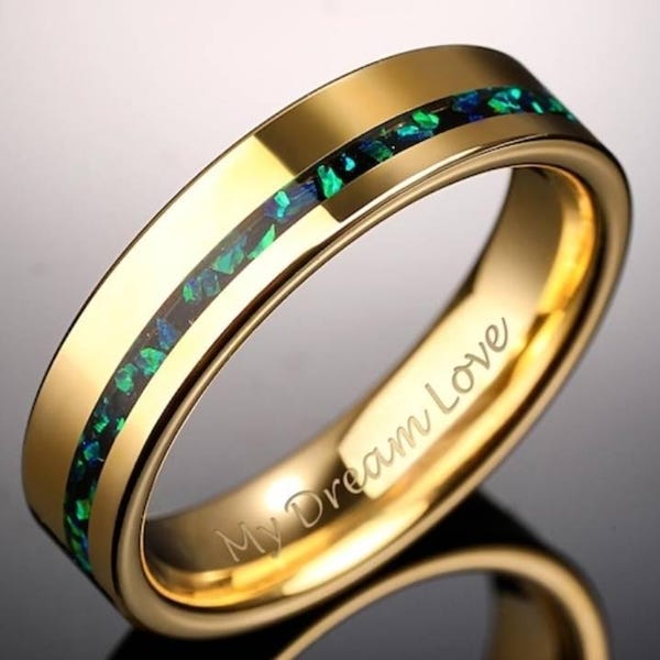 Black & Blue Tungsten Ring,dual-tone Brushed Finish Band,men's Wedding ...