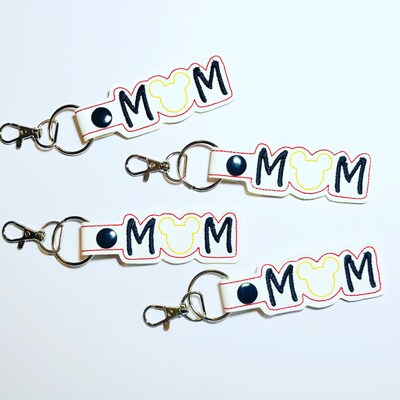 Mr Mouse Mom Mickey Head SNAP TAB Design Sale Ears Embroidery Machine Embroidery Design, Key Fob ...