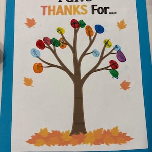 Thanksgiving Gratitude Handprint Tree – Preschool & Daycare Craft - Etsy