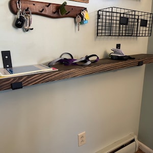 Custom Size Floating Wooden Shelves With Brackets Hardware Included ...