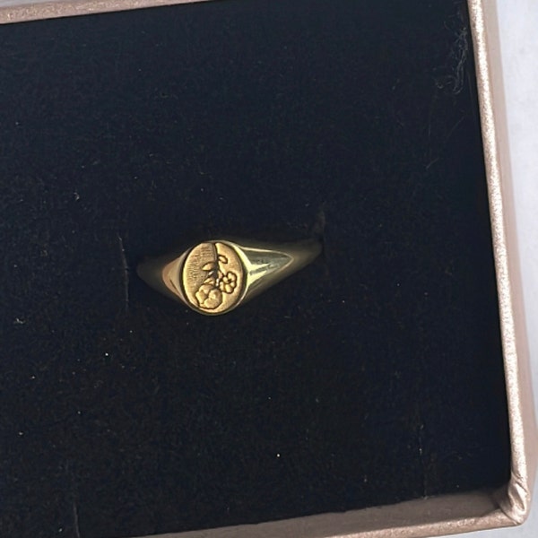 14K Gold Birthstone Ring, Birth Flower Ring, Gold Ring, Custom Floral ...