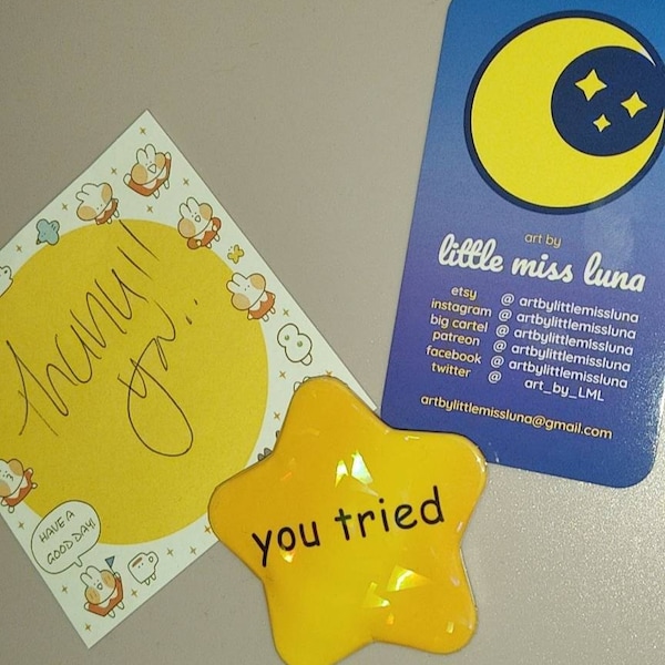 You Tried Star Button | 2x2 Inches Holographic Pinback | Tumblr Meme ...