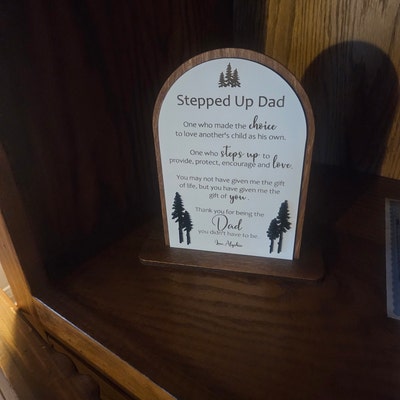 Stepped up Dad Sign, Personalized Father's Day Gift, Bonus Dad Sign ...
