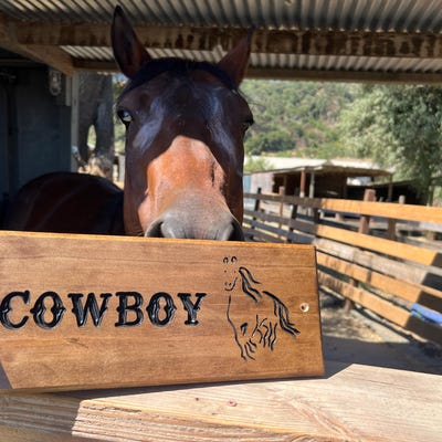Goat Sign SMALL/ Horse Stall Name Plate/ Hand Routed Wooden Sign ...