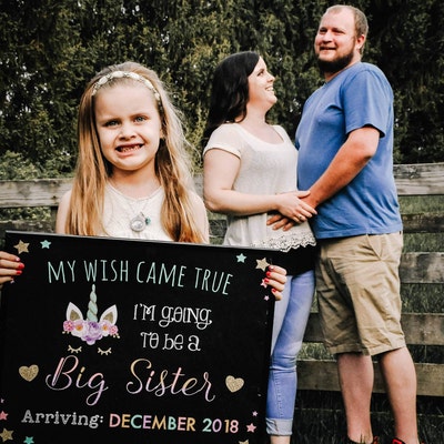 Unicorn Pregnancy Announcement Going to Be a Big Sister Photoshoot Prop ...