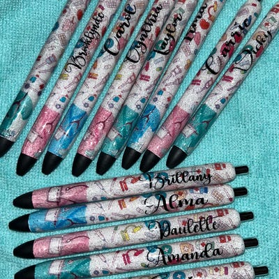 Nurse Doctor Scrub Pen Wraps, Medical Equipment Pattern Full Wrap Decal ...