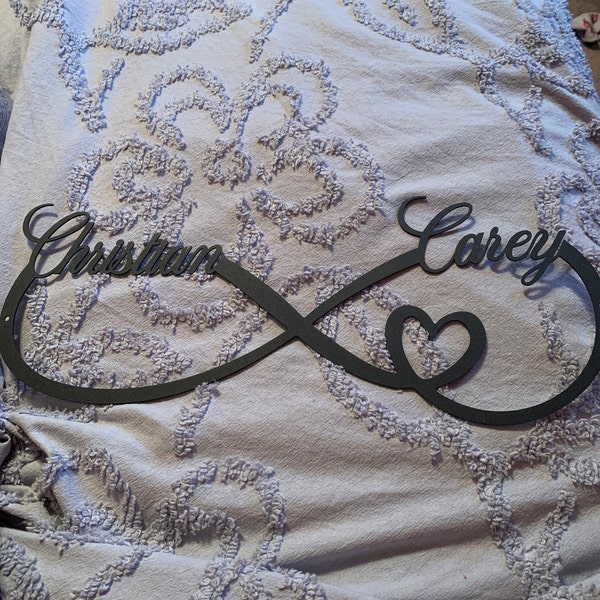 Personalized Metal Infinity Heart Sign - Customizable Heart Plaque ...