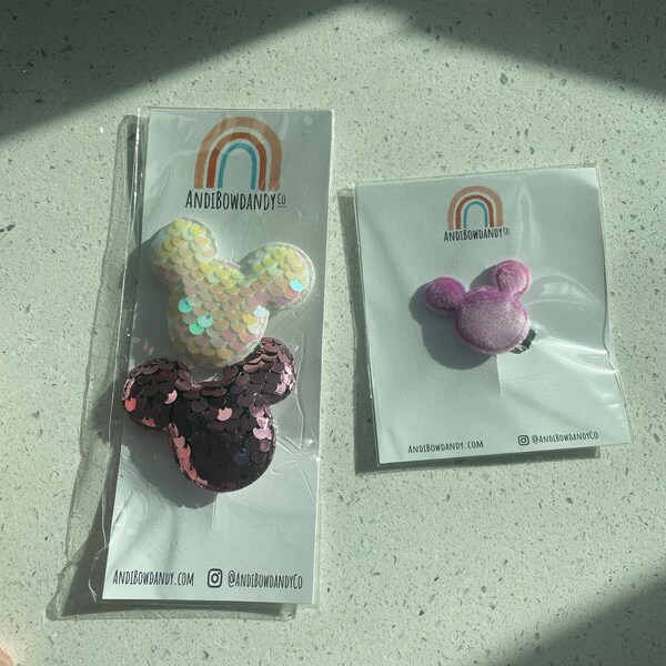 Mickey Mouse Hair Clips Sequin Mickey Clips Toddler Disney Hair Clips ...