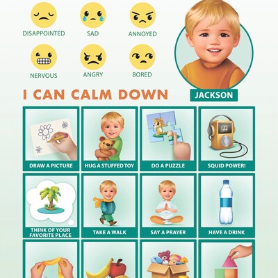 Coping Skills Poster, Personalized Cartoon From Photo, Toddler Morning ...