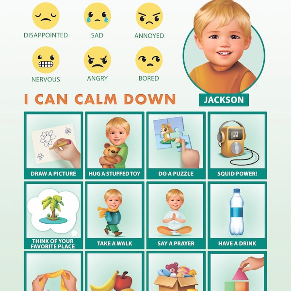 Coping Skills Poster, Visual Aids Chart, Feelings Chart for Kids, Non ...