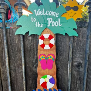 Swimming Pool Cabana Boy Handmade Wooden Painted Personalized Sign - Etsy