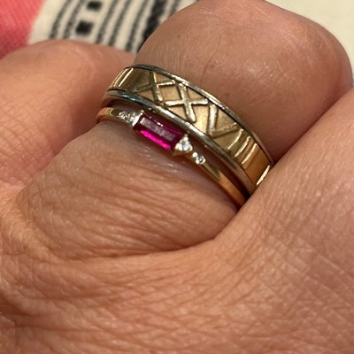 4 Carat Ruby Ring / Yellow Gold Ruby Engagement Ring / Anniversary Ring ...