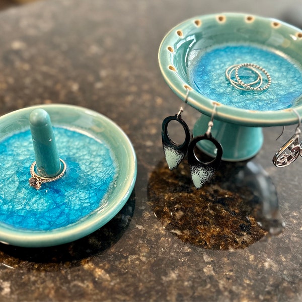 Earring Bowl Pottery, Jewelry Dish Ceramic, Earring Holder Stand ...
