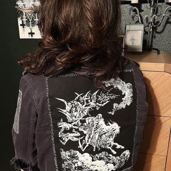 Dance of the Sabbath Tote Bag La Danse Du Sabbat Screen Printed Witches Patch Horror Punk Black ...