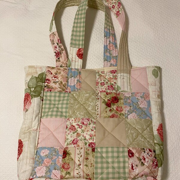 Patchwork Quilted Tote Bag Pattern PDF - Etsy