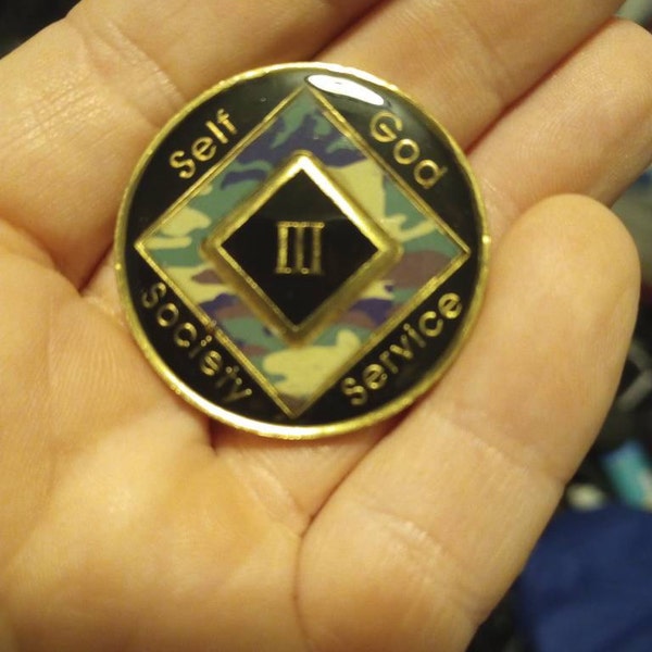 NA Black Medallion (yrs 1-45) Recovery Narcotics Anonymous Milestone ...