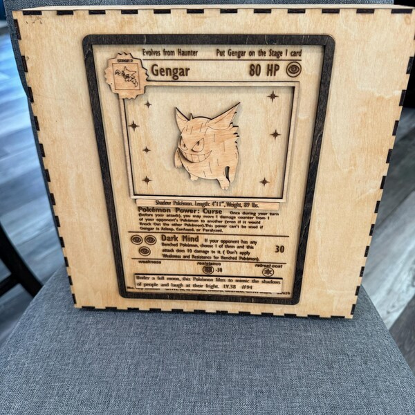 Gengar #094pokemon TCG Card Svg/ai/dxf | Fan-made Wooden Trading Card ...