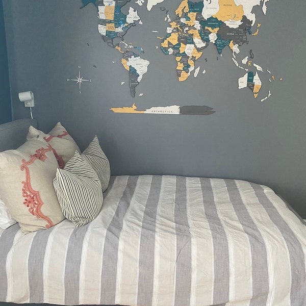 World Map Push Pin Wall Art, Travel Map Flag Push Pins, Flags Push Pins ...