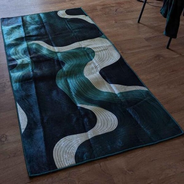 Emerald Rug, Green Rug, Leaf Pattern Rug, Tropical Leafs Rug, Green ...