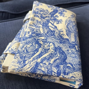 Toile De Jouy Fabric,book Sleeve, Book Bag, Book Purse, Book Protector ...