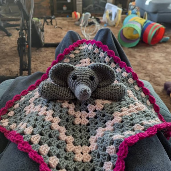 Lovey Crochet Pattern - Elephant PDF Security Blanket - Tutorial ...
