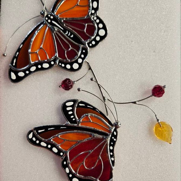 Butterfly Stained Glass Window Hangings Christmas Gift Monarch ...