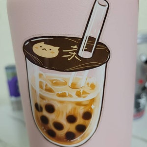 Boba Tea Clear Vinyl Sticker - Etsy