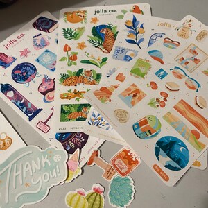 Blue Floral Aesthetic Sticker Sheet for Bullet Journaling, Planners ...