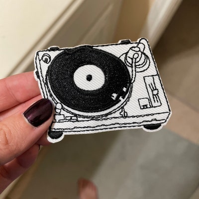 Record Player Iron-on Patch, Vinyl Player Badge, Vintage Decorative Patch, DIY Embroidery ...