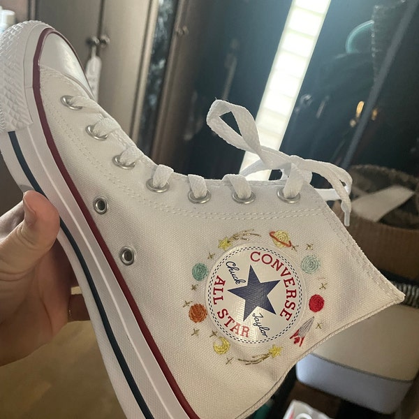 Custom Woman Chuck Taylor Converse Embroidered Space, Galaxy, Planet ...