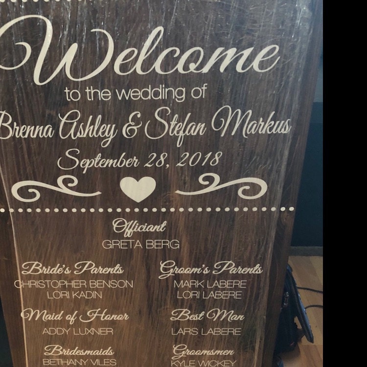 Wedding Program Sign | Bridal Party Sign | Alternative Wedding Program ...