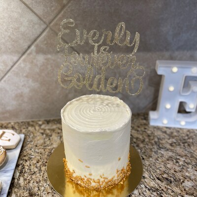 Golden Birthday Cake Topper, Any Name Golden Birthday Topper, Happy ...