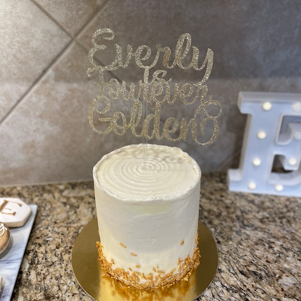 Golden Birthday Cake Topper, Any Name Golden Birthday Topper, Happy ...