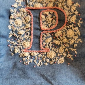 Floral Letter r Hand Embroidery Pattern / Digital PDF Download ...