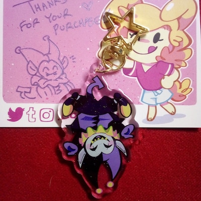 Jevil Deltarune Glitter Keychain Acrylic Epoxy Charm 2.5in. - Etsy