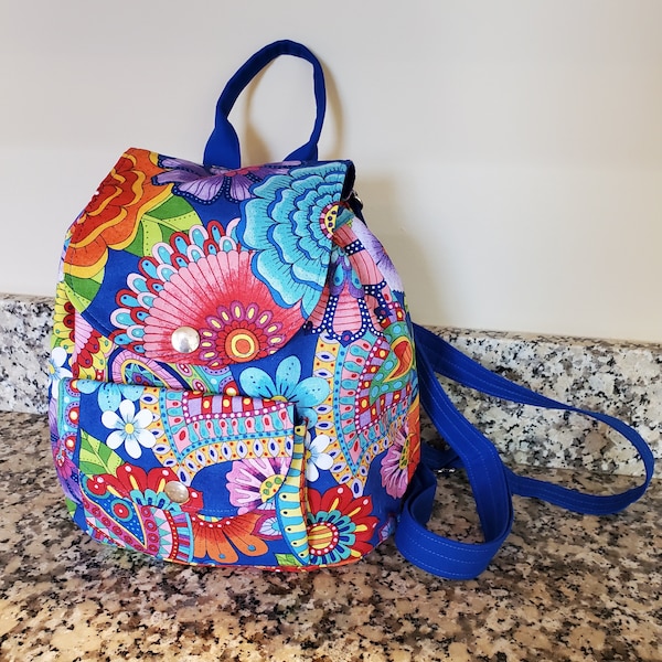 Colorful Aquatic Print Fabric Backpack-mini Backpack-small Backpack ...