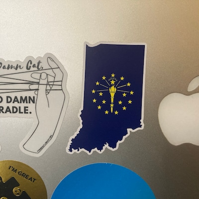 Indiana Decal IN State Flag Decal Indiana State Bumper Sticker State of ...