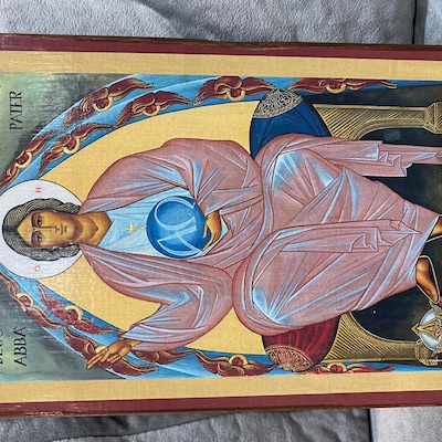 DEUS OMNIPOTENS Abba Pater Icon Merciful God the Father Handmade Wooden ...