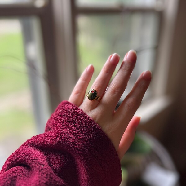 Silver Martini Ring | Olive Cocktail Ring | Hammered Silver Statement Ring - Etsy