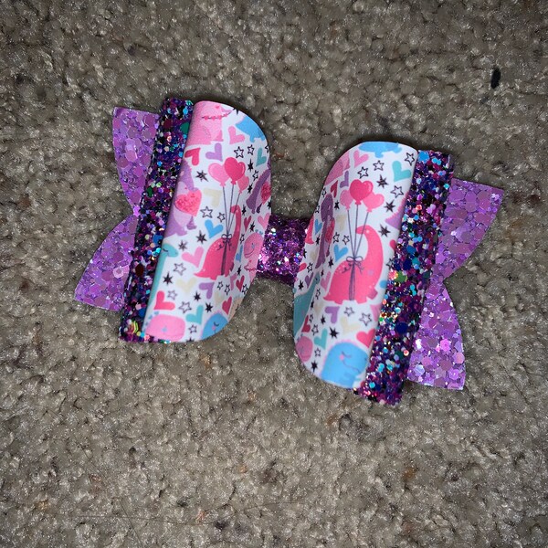 Snoopy Bow Red Glitter Hair Bow Valentines Glitter Bow - Etsy