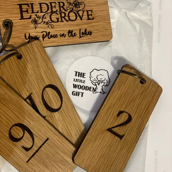 Quality Personalised Key Fobs (large) Hotel-guesthouse-office-business ...