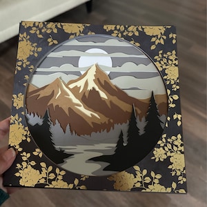 Waterfall Landscape Shadow Box SVG Template, 3D SVG Shadowbox, DIY ...