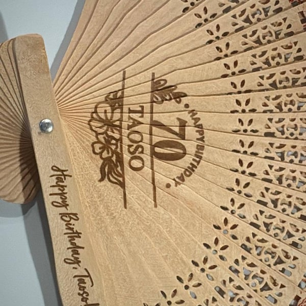 Happy Birthday Sandalwood Fans, Personalized Birthday Hand Fans With ...