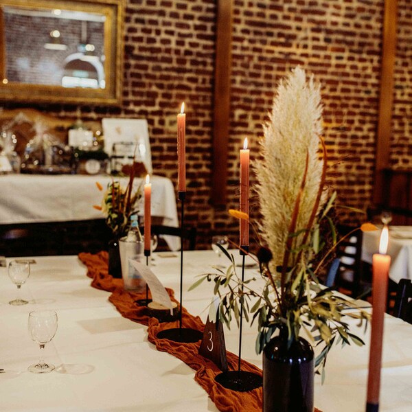 Rust Orange Boho Wedding Cheesecloth, Terracotta Table Runner, Copper ...